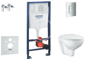 Grohe - Set předstěnové instalace, klozetu a sedátka Bau Ceramic, softclose, tlačítko Even, chrom