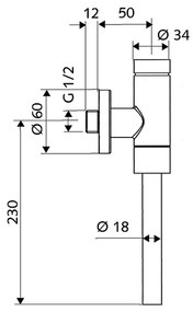 Schell - tlakový splachovač pisoáru 1/2 &quot;- 024760699