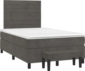 Box spring postel s matrací tmavě šedý 120x190 cm samet 3270476
