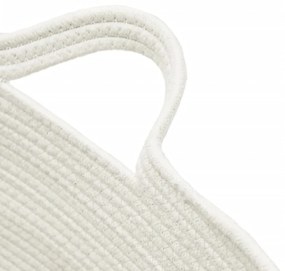 Koš na prádlo hnědý a bílý Ø 60 x 36 cm bavlna - Default Title