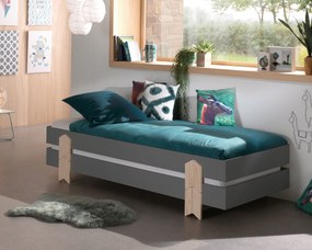 XXXLutz STOHOVATELNÁ POSTEL, 90/200 cm šedá MID.YOU - Dětské postele - 001315003508