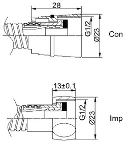 Rubineta Sprchová hadice STANDARD nerez Rozměr A - 150 cm OLBA600014B