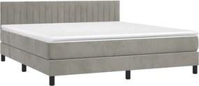 Box spring postel s matrací světle šedá 160x200 cm samet 3141431
