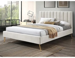 Čalouněná postel Blues New, Rozměr postele: 160x200, Barva potahu:: béžová CFF0007-25 Mirjan24 5903211217814