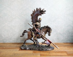 Polský husar na koni – soška Veronese, historická dekorace, WU74521A4