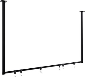 Šatní tyč Fenton 120x80 cm Sada 6 ks – černá