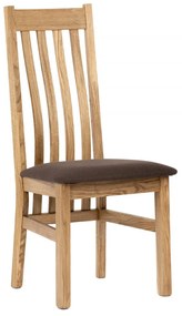 Jídelní židle FLINT — masiv dub, látka, více barev Hnědá