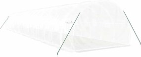 Skleník s ocelovým rámem bílý 48 m² 16 x 3 x 2 m 3188056