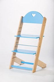 Lucas Wood Style rostoucí židle MIXLE -  přírodní/modrá rostoucí židle MIXLE: Srdíčko