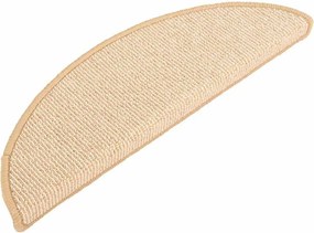 Schodové rohože 15 ks 56x17x3 cm krémové, půlkulaté 149853
