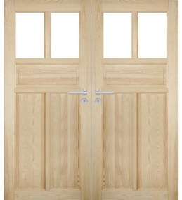 Archo - Dvoukřídlé dřevěné dveře dýhované z borovice Panama 105552
