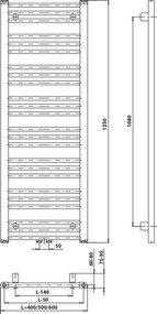 Bruckner Albrecht otopné těleso 500 x 1250 mm středové připojení chrom 600.114.1