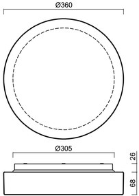 Osmont 71221 Elsa 3, kulaté stropní svítidlo z triplexového skla, 1x10W E27, prům. 36cm, IP65