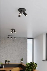 Stropní bodové svítidlo SOLLUX Ring 3p GU10 3x40W bez zdroje SL.1016 černá