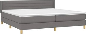 Box spring postel s matrací tmavě šedá 200x200 cm textil 3130378