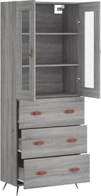 Skříň highboard šedá sonoma 69,5 x 34 x 180 cm kompozitní dřevo 3198383