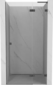 Mexen, Mexen Lunar L pravé otočné sprchové dveře 105 cm, průhledné, pistolově šedé kartáčované - 834L-105-000-66-00-P