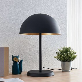 Stolní lampa Idalene z kovu, černo-zlatá