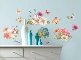 York Wallcoverings Samolepky na zeď LUČNÍ KVÍTÍ s motýly