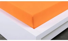 MKLuzkoviny.cz Jersey prostěradlo 180 × 200 cm Exclusive – oranžové