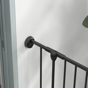 Skládací brána PawHut pro střední a velké psy s dvojitým zámkem, 6-panelová konstrukce ze železa a plastu, vnitřní bezpečnostní brána, 123x102x100 cm…