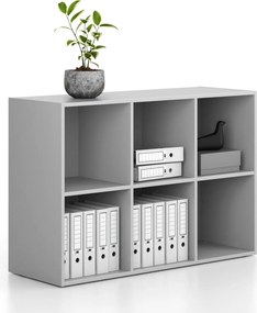 Regál FRAME, nízký, 3 sloupce, 881 x 1299 x 450 mm, šedá