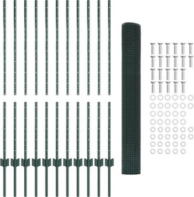 Svařovaná drátěná plotovina s tyčkami 25 x 1,2 m Zelená 3336485