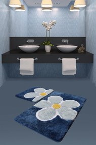 L´essentiel Maison Koupelnová předložka, akrylát, Set 2 ks Flower - Blue, Vícebarevná