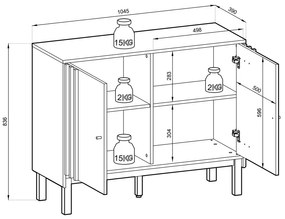 Úložná skříňka Volano, dub artisan/černá