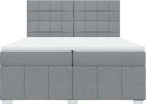 Box spring postel s matrací světle šedá 200 x 200 cm textil 3291775