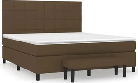 Box spring postel s matrací tmavě hnědá 180x200 cm textil 3136616