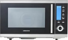 Medion MD15501 stříbrno-černá / Mikrovlnná trouba / 2500 W / 25 l / ho