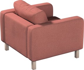 Potah na křeslo IKEA Karlstad, krátký barva hnědá látka pletený vzor