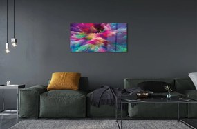 Obraz na skle fraktály barevné 125x50 cm