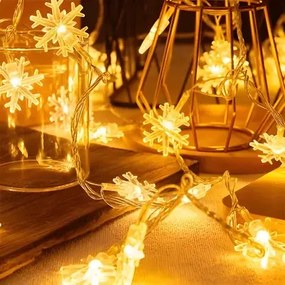 LED vánoční osvětlení vločka/hvězda EHD-LS05 teplá bílá / Řetěz / 40 L
