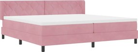 Postel s boxspringem s čelo Růžová 200 x 200 cm samet 3341545