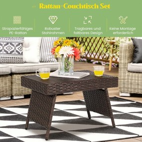 Costway Skládací konferenční stolek Venkovní s deskou z PVC – 60 × 40 × 40 cm
