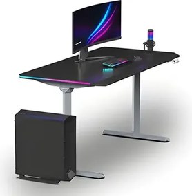 ULTRADESK Quest šedá, černá deska / Herní stůl / 140 x 70 cm / 72-120