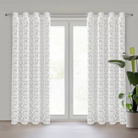 ZÁCLONA NA KROUŽCÍCH EVA MINGE JASMIN1 140X250 CM BÍLÁ