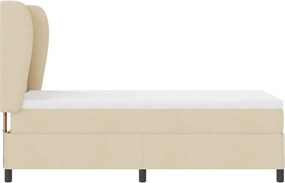 Postel s boxspringem s čelo Krémová 100 x 200 cm textil 3340555