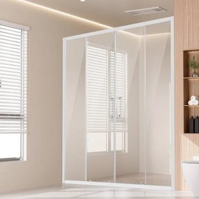 Polorámové dvojité posuvné sprchové dveře SGCC tvrzené sklo 6,4 mm chrom