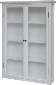 Bílá dřevěná nástěnná vitrína s policemi Marseille - 82*21*120 cm
