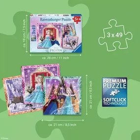 RAVENSBURGER Puzzle Disney: Ledové království / 3x49 dílků / od 5 let