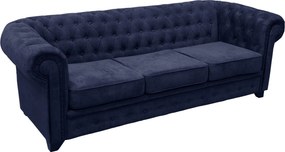 XXXLutz POHOVKA CHESTERFIELD, dřevo, textil, kompozitní dřevo, modrá MID.YOU - Pohovky - 000694009810