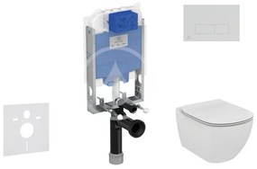 Ideal Standard - Set předstěnové instalace, klozetu a sedátka Tesi, tlačítka Oleas M2, Aquablade, SoftClose, chrom mat