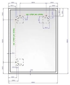 EBS Venia Zrcadlo 60 x 80 cm s LED podsvíceným pískovaným okrajem S_VENIA6080R