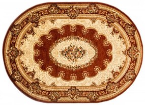 Kusový koberec klasický vzor hnědý ovál 200x300cm