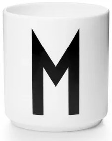 Porcelánový hrnek s písmenem M, bílá Design Letters