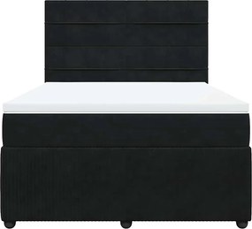 Box spring postel s matrací černá 160x200 cm samet 3292384