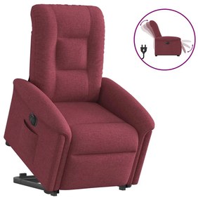 Elektrické zvedací polohovací křeslo vínové textil 3303277
